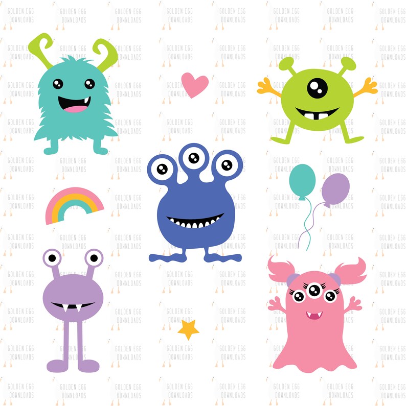 Cute Monsters SVG Monster SVG Bundle Aliens SVG Cute - Etsy