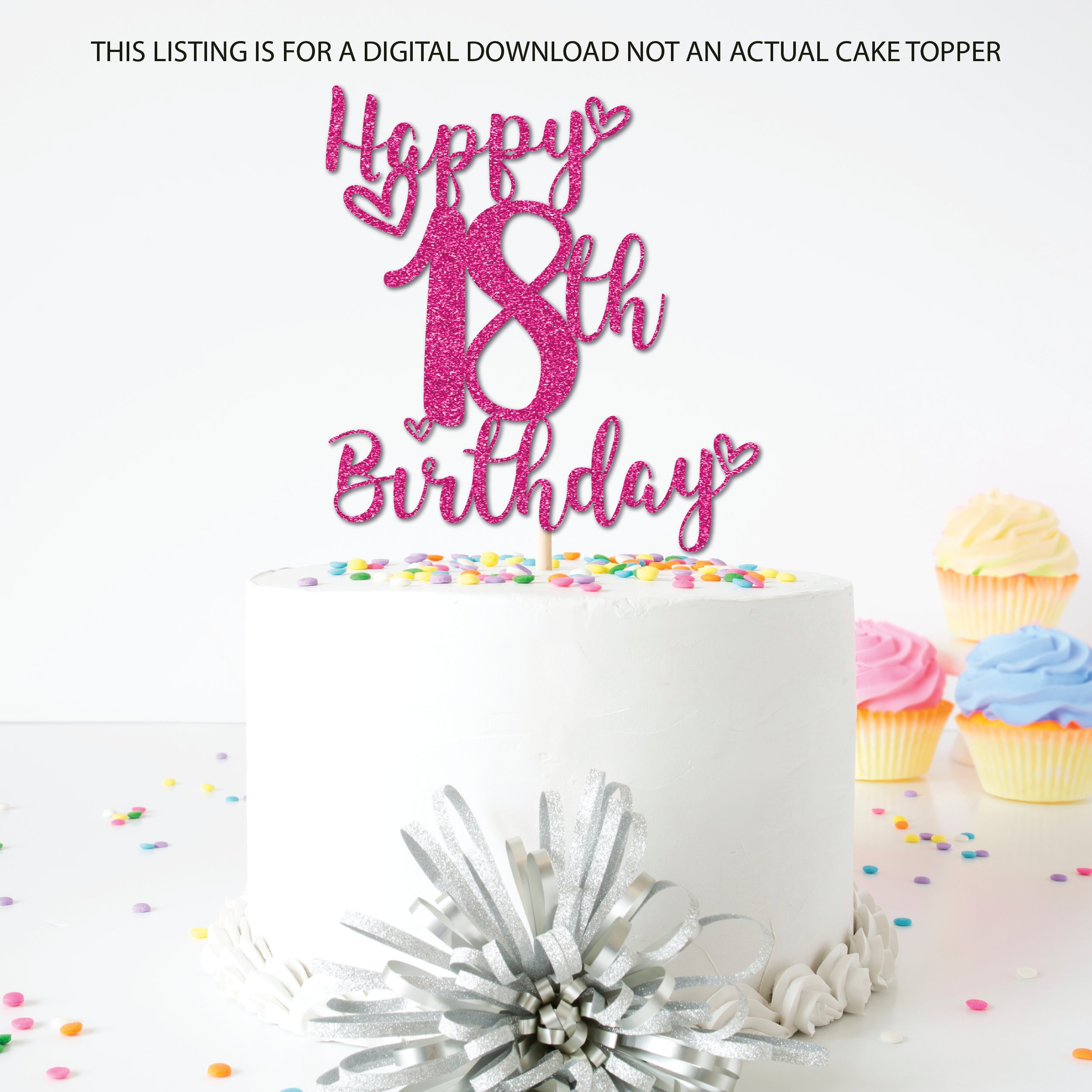 png 18 svg Cake topper svg Birthday svg Happy 18th Birthday svg dxf ...