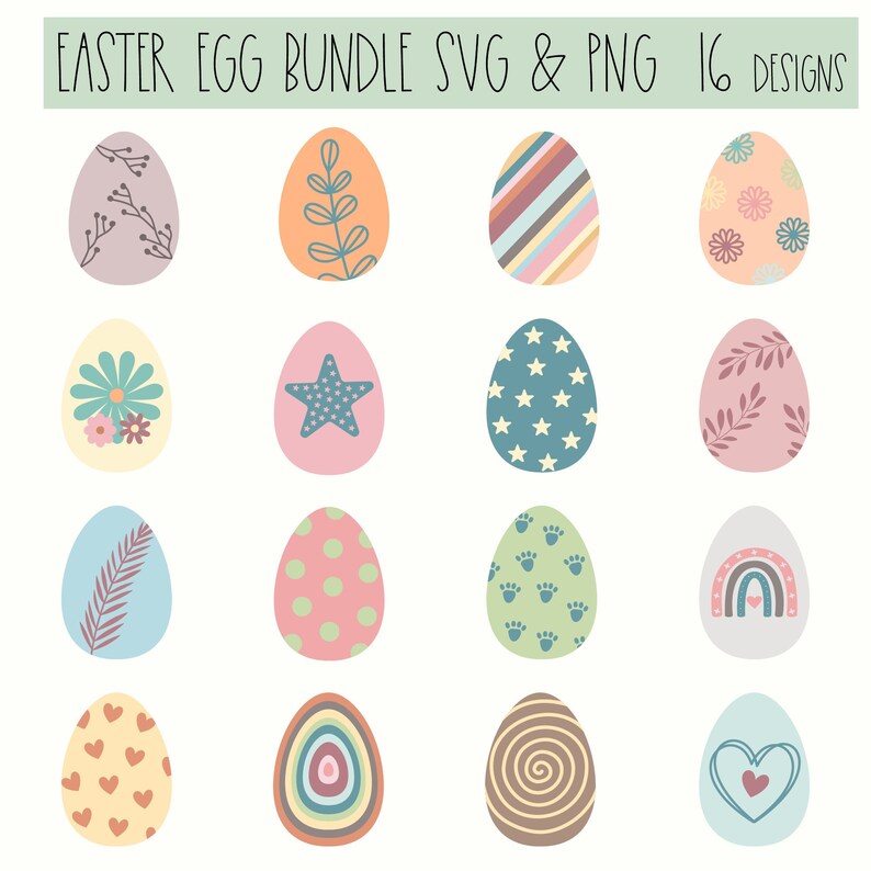 Easter Egg Bundle SVG PNG Sublimation Beautiful Easter - Etsy