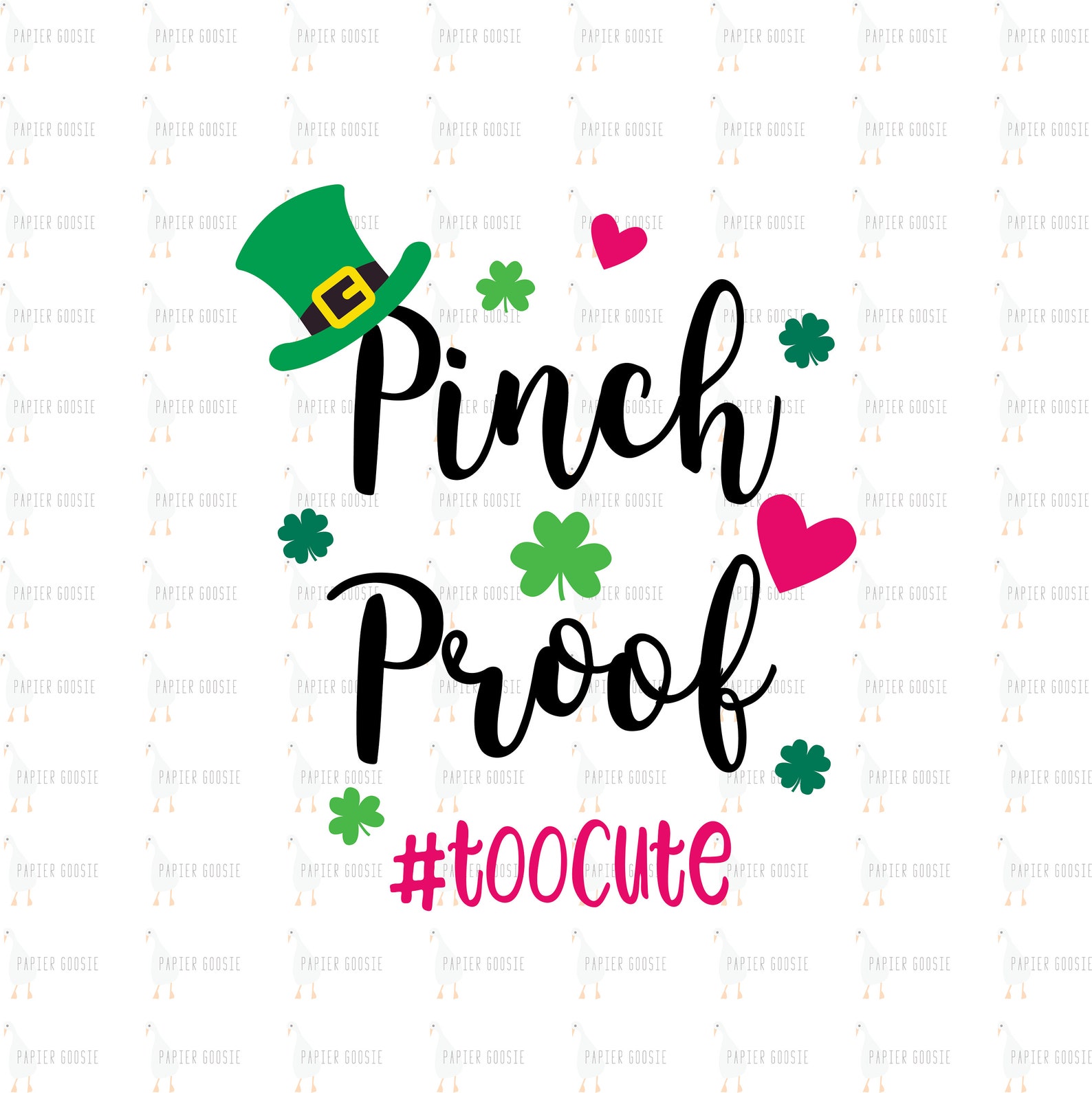 Pinch Proof SVG St Patricks Day SVG Too Cute to Pinch Svg | Etsy