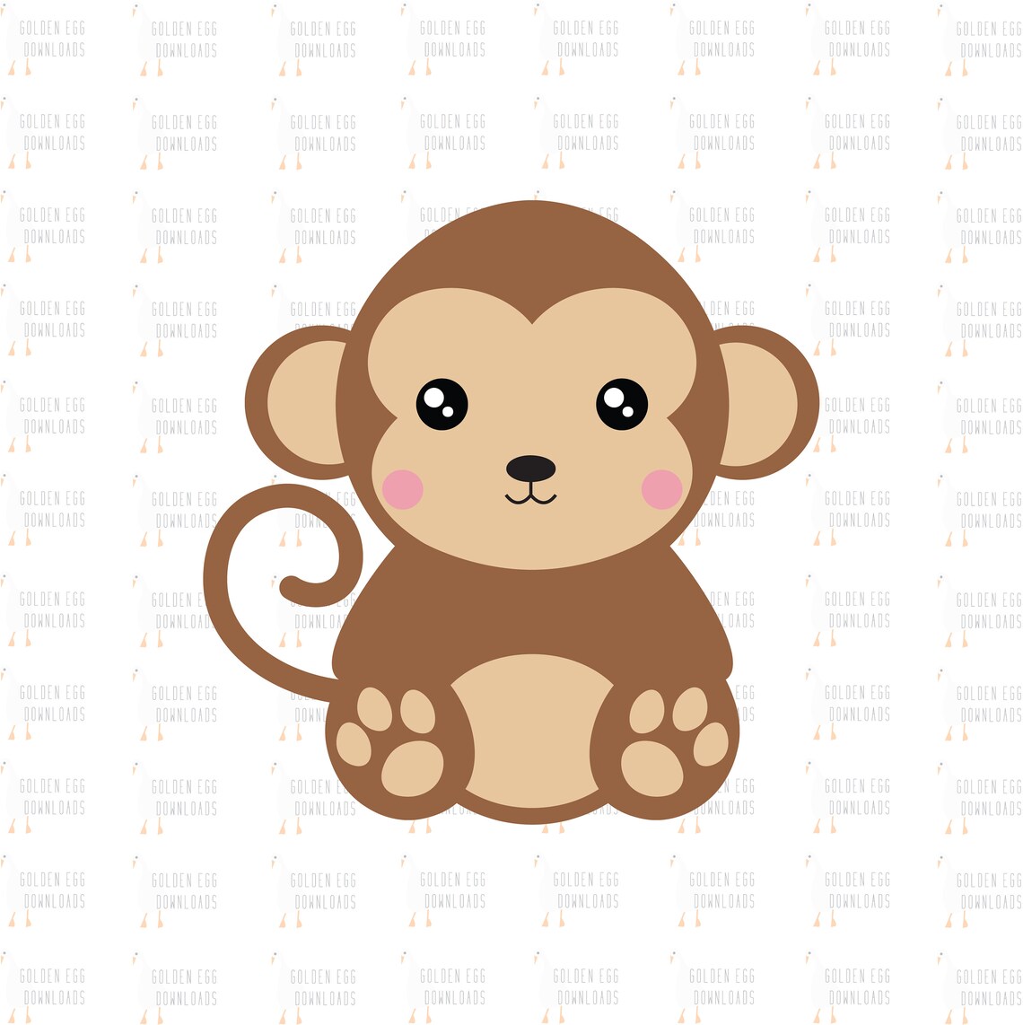 Cute Monkey SVG, Monkey SVG, Jungle SVG, Instant Download, Cute Monkey ...