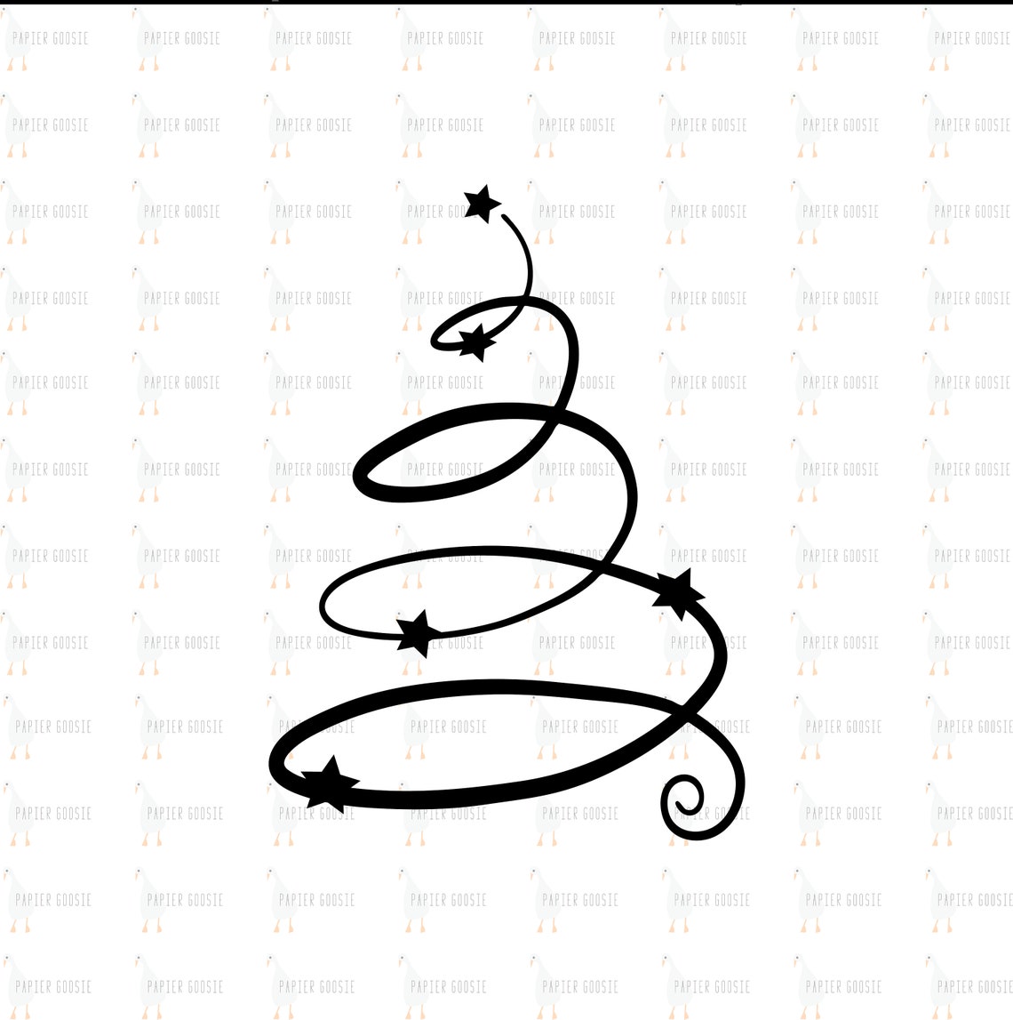 Swirly Christmas Tree SVG Swirly Tree Silhouette SVG - Etsy