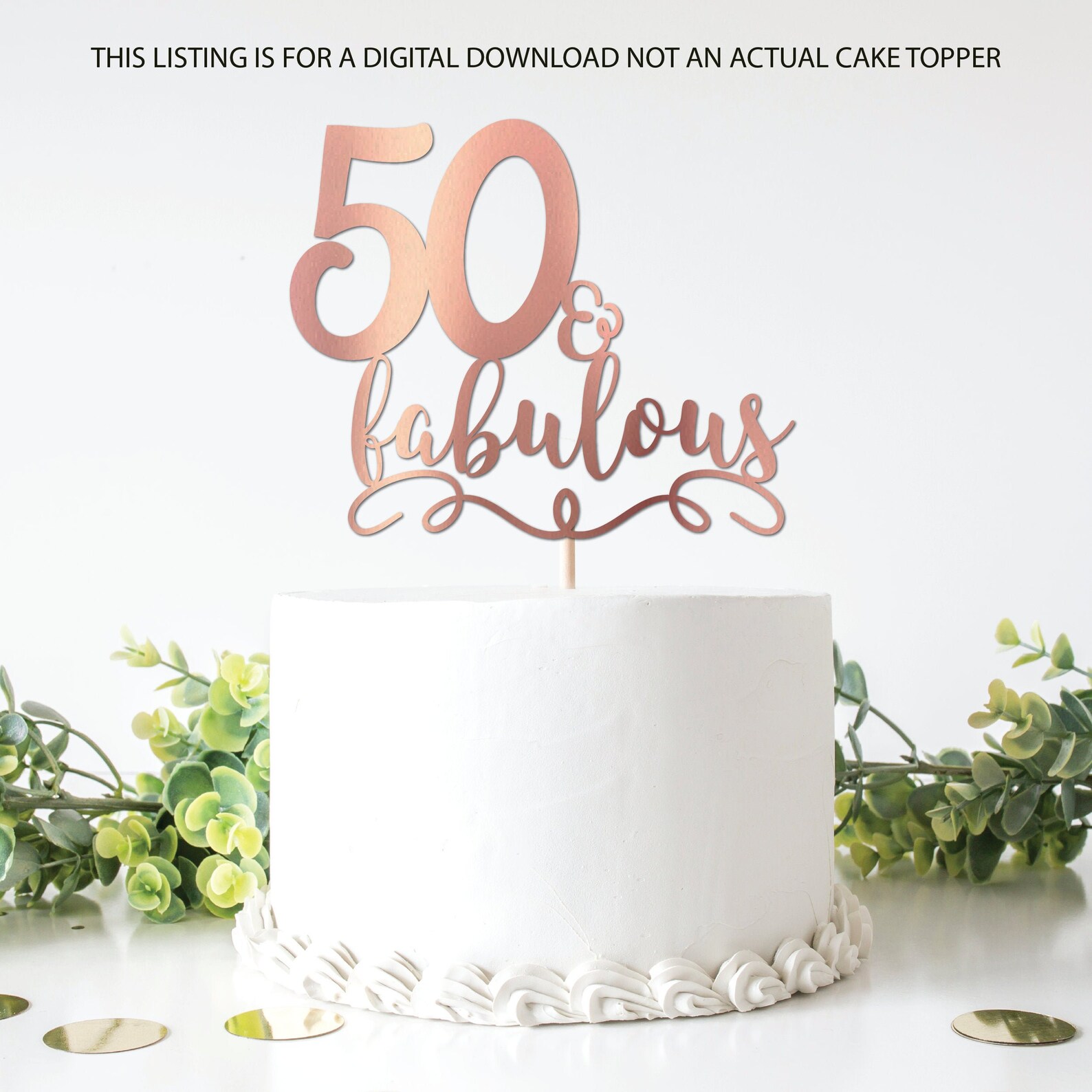 50th Birthday SVG 50 & Fabulous SVG 50 Cake Topper Design - Etsy Canada