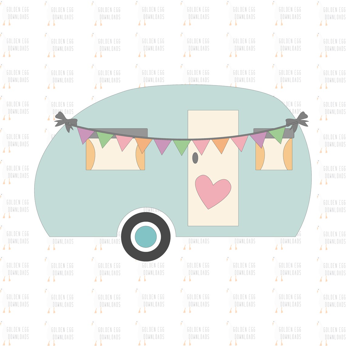 Cute Campervan SVG Cute Caravan SVG Camping SVG Bunting - Etsy