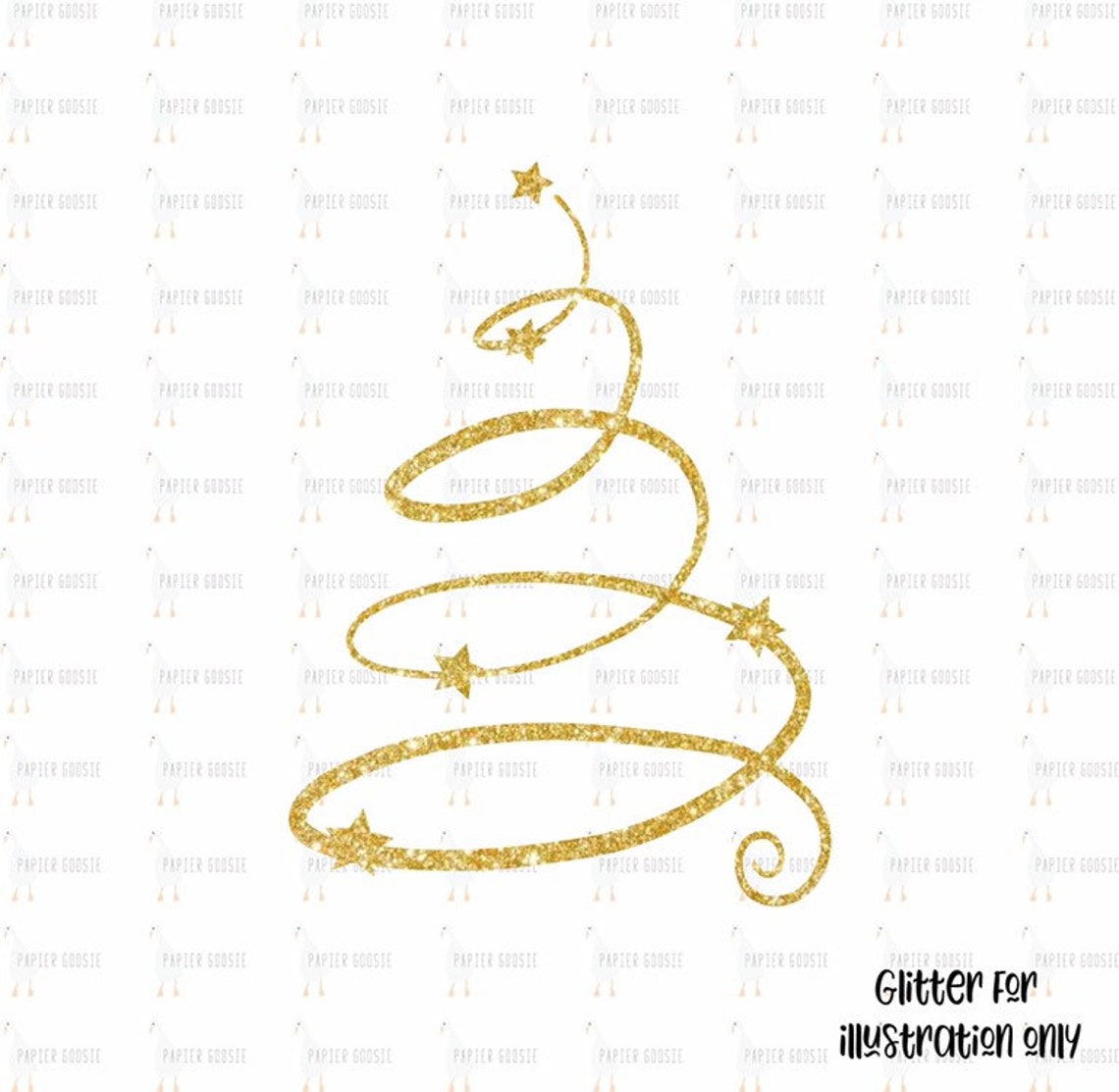 Swirly Christmas Tree SVG Swirly Tree Silhouette SVG - Etsy