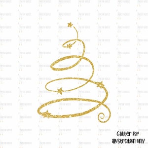 Swirly Christmas Tree SVG, Swirly Tree Silhouette SVG, Christmas Tree ...