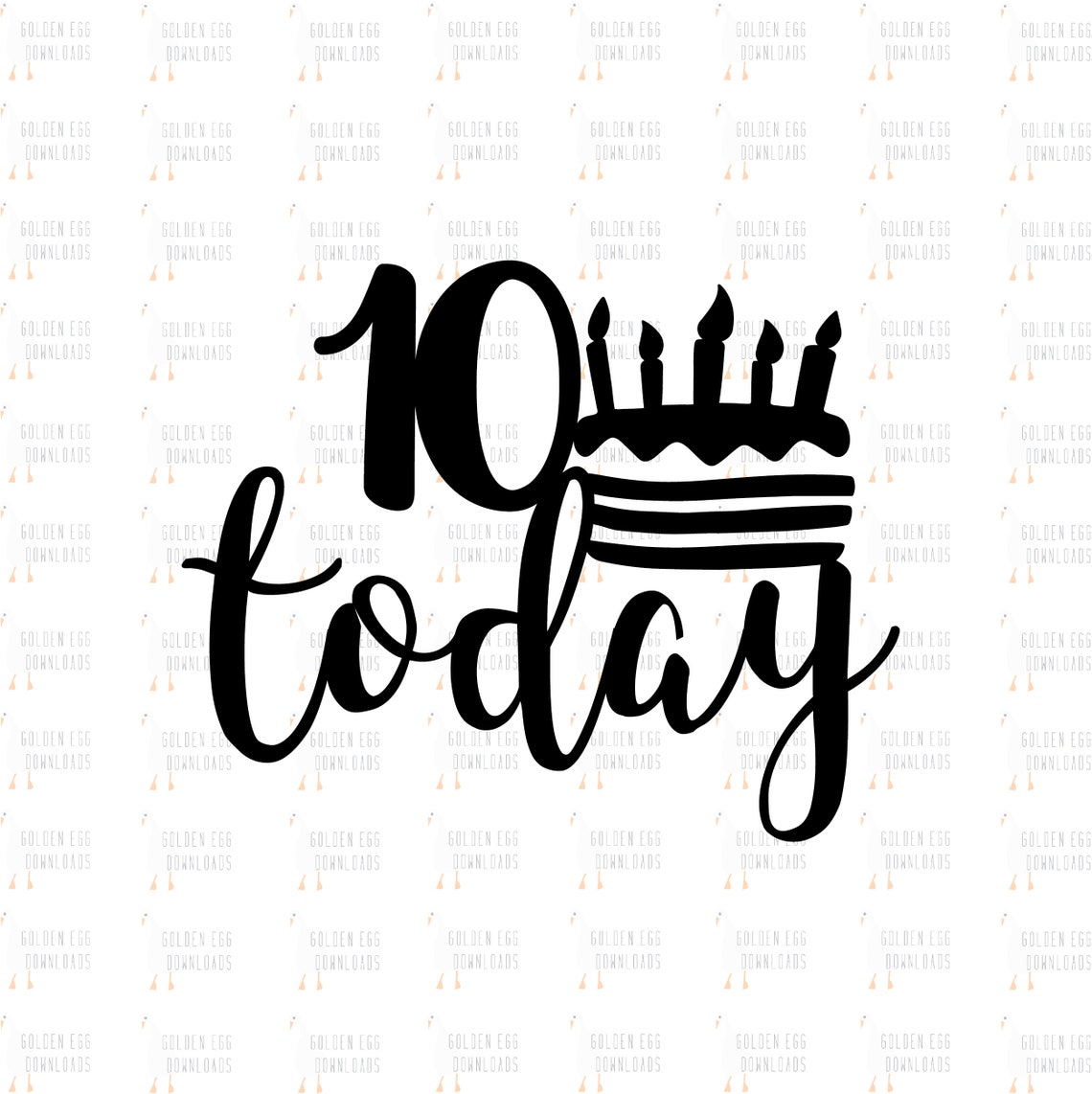 Birthday Cake Svg 10th Birthday SVG Age 10 Cake Topper - Etsy