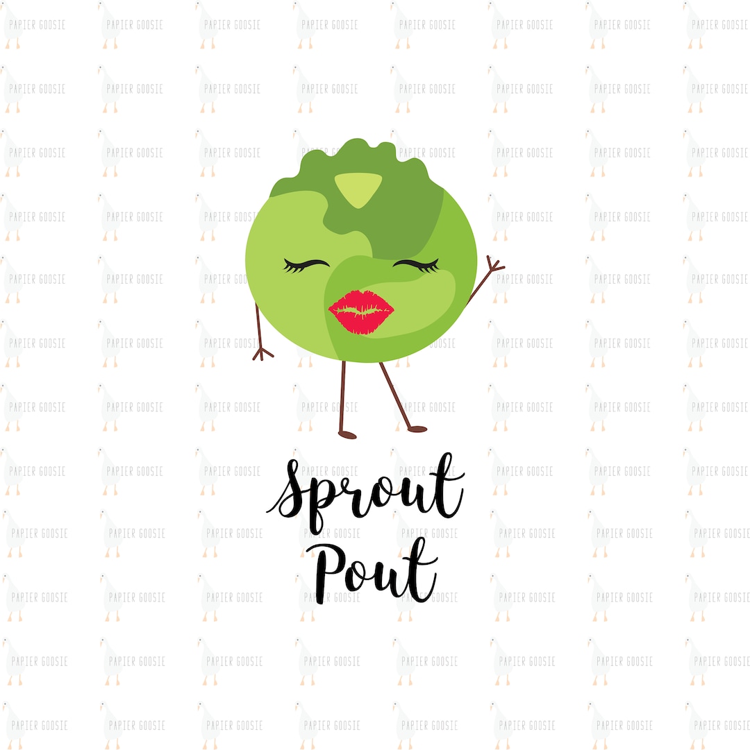 Sprout Pout SVG, Sprout SVG, Christmas Sprout, Christmas Kiss SVG ...