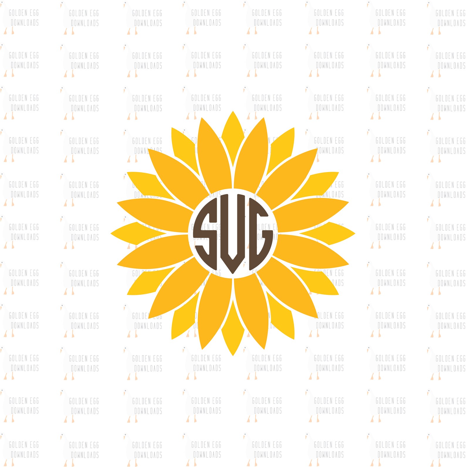 Sunflower Monogram SVG, Sunflower SVG, Sunflower Clipart, Flower ...