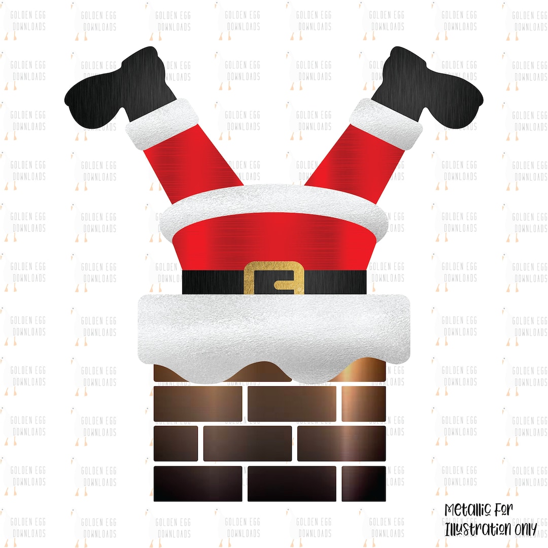 Santa Chimney SVG, Stuck Santa SVG, Santa Stuck up the Chimney, Cut ...