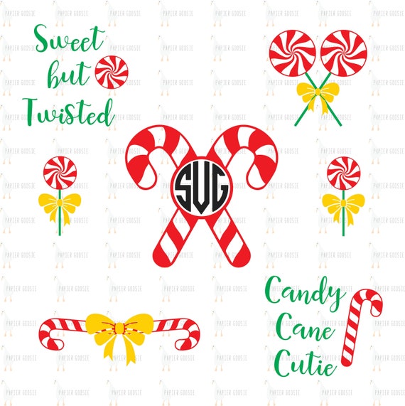 Candy Cane SVG Christmas Candy Monogram SVG Candy Cane Cutie | Etsy