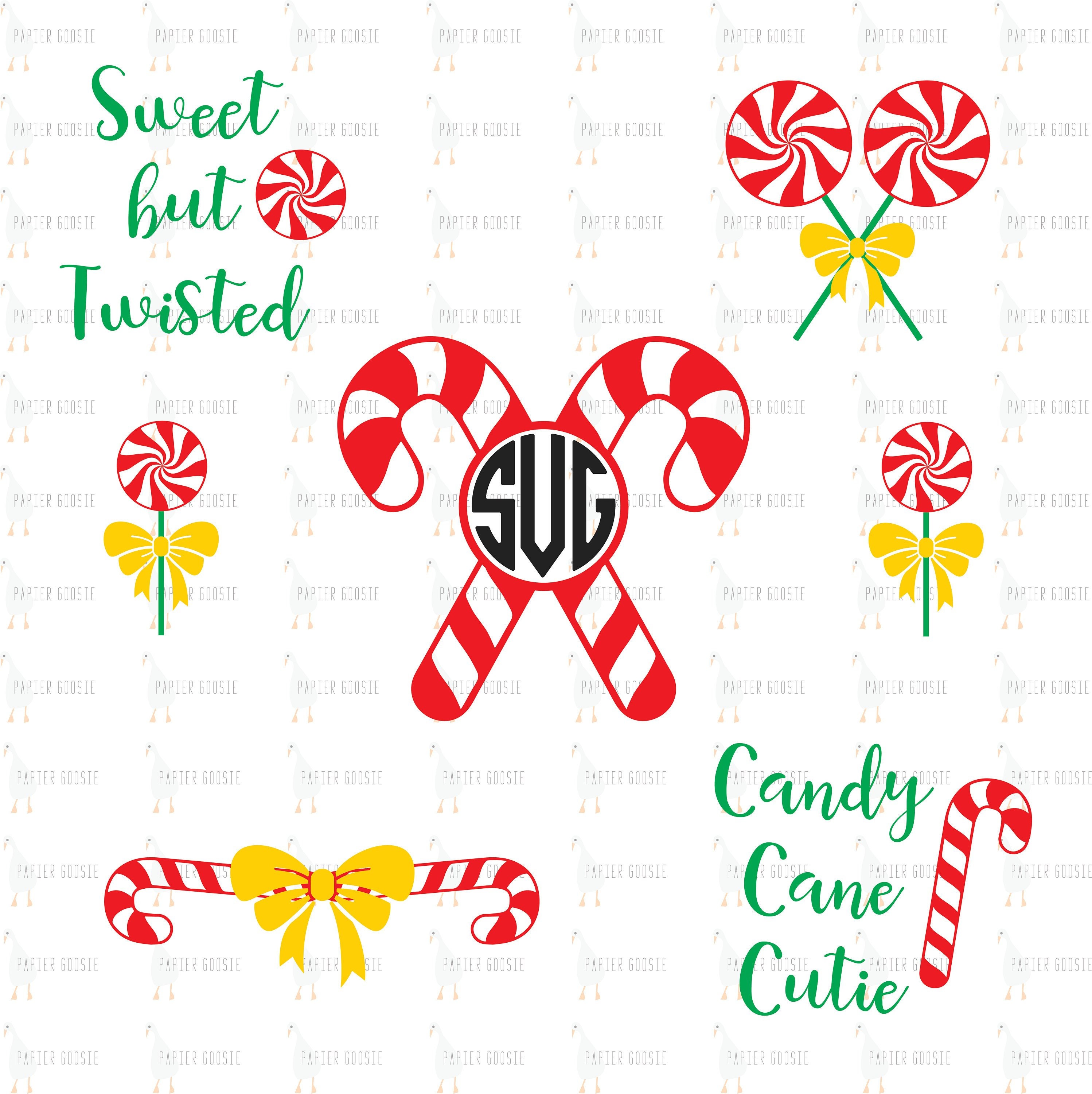 Candy Cane SVG Christmas Candy Monogram SVG Candy Cane Cutie | Etsy
