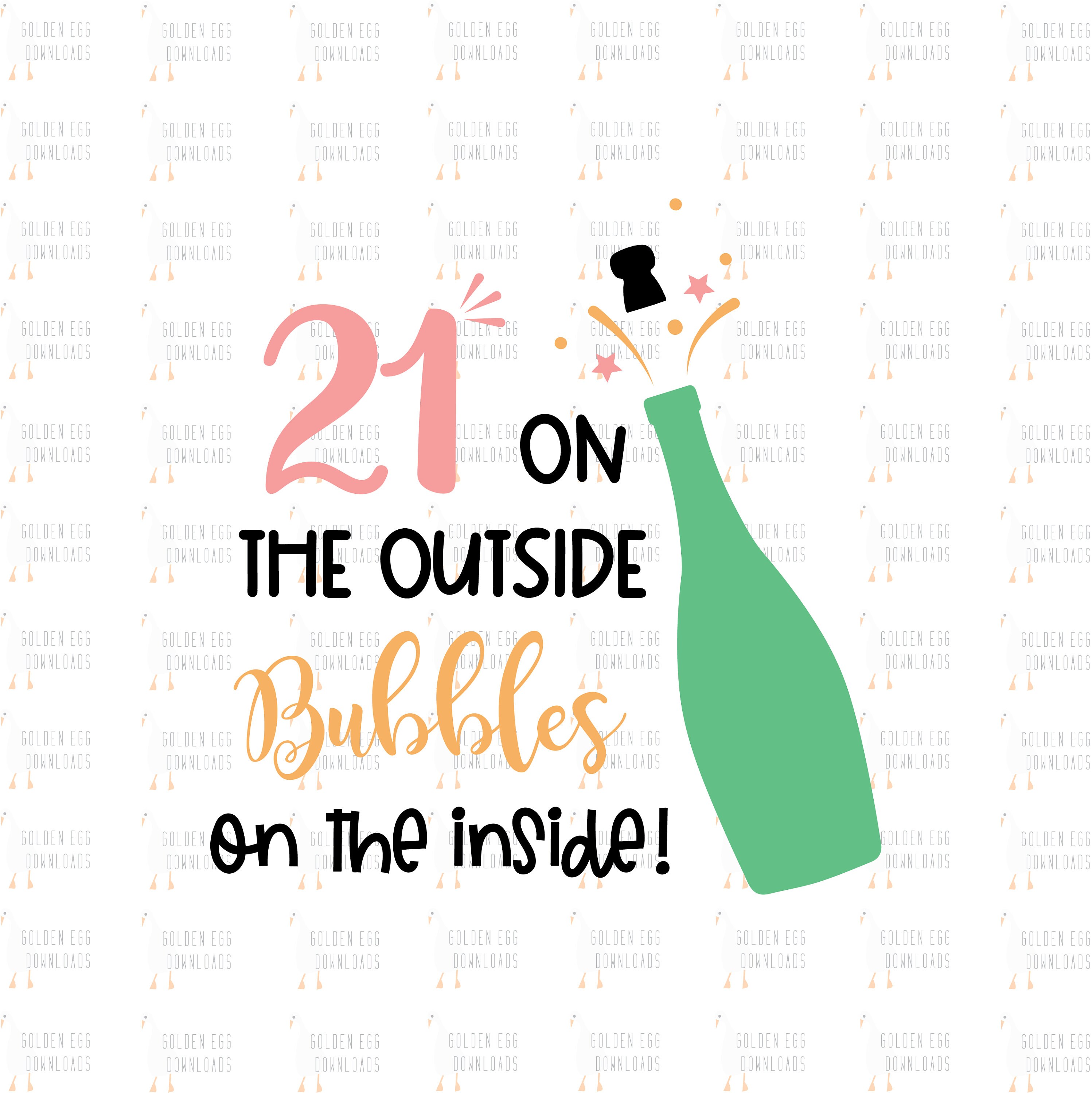 21st Birthday 21 Birthday SVG 21st SVG Birthday Champagne | Etsy