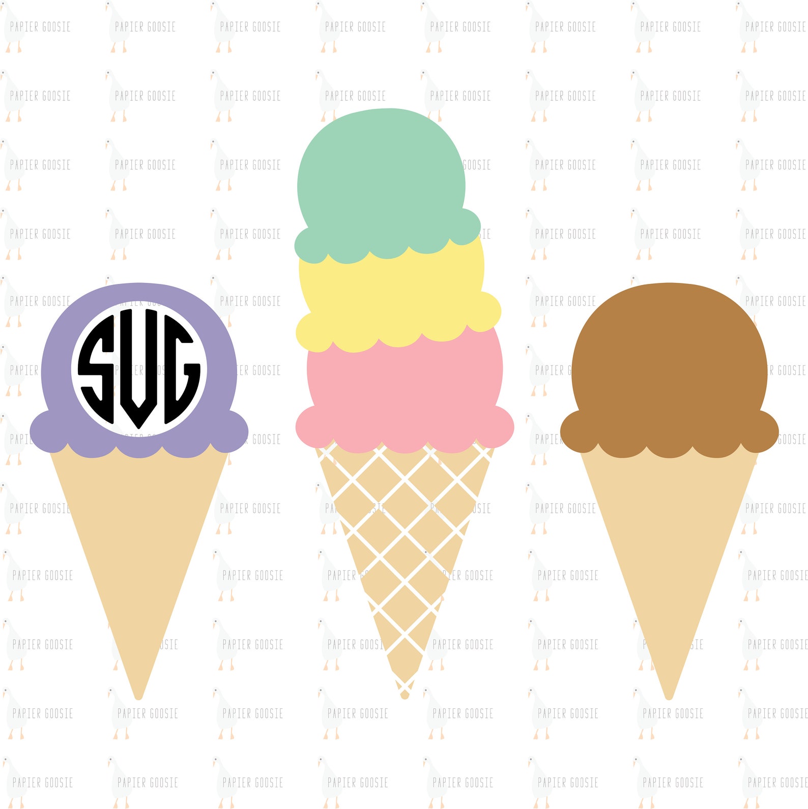 Ice Cream SVG Ice Cream Ice Cream Monogram SVG Frozen Svg | Etsy
