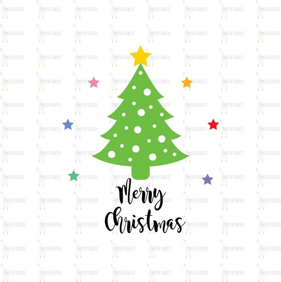 Merry Christmas Christmas Tree Instant Download SVG Eps | Etsy