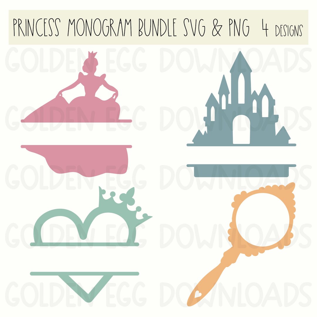 Princess SVG, Princess Monogram Bundle, SVG, PNG, Cut File, Magical ...