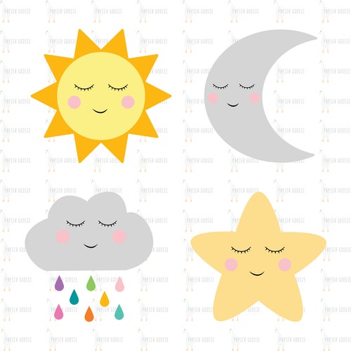 Weather SVG Cute Weather SVG Cute SVG Sun Svg Moon Svg | Etsy
