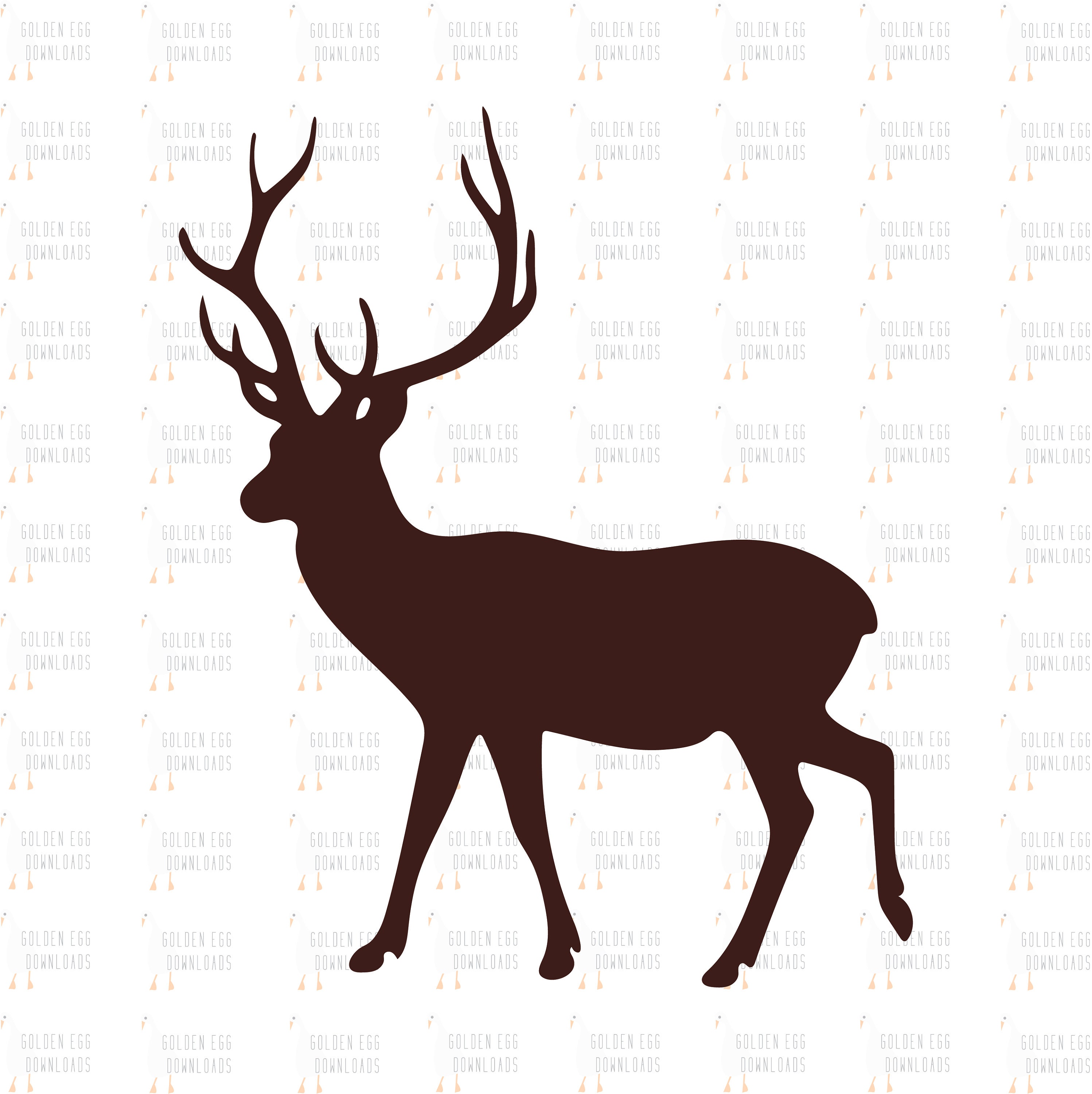 Stag SVG Stag Silhouette SVG Beautiful Stag SVG Christmas | Etsy UK