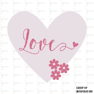 Love Heart Flowers SVG, Valentine, Love Heart Silhouette, Love Heart ...
