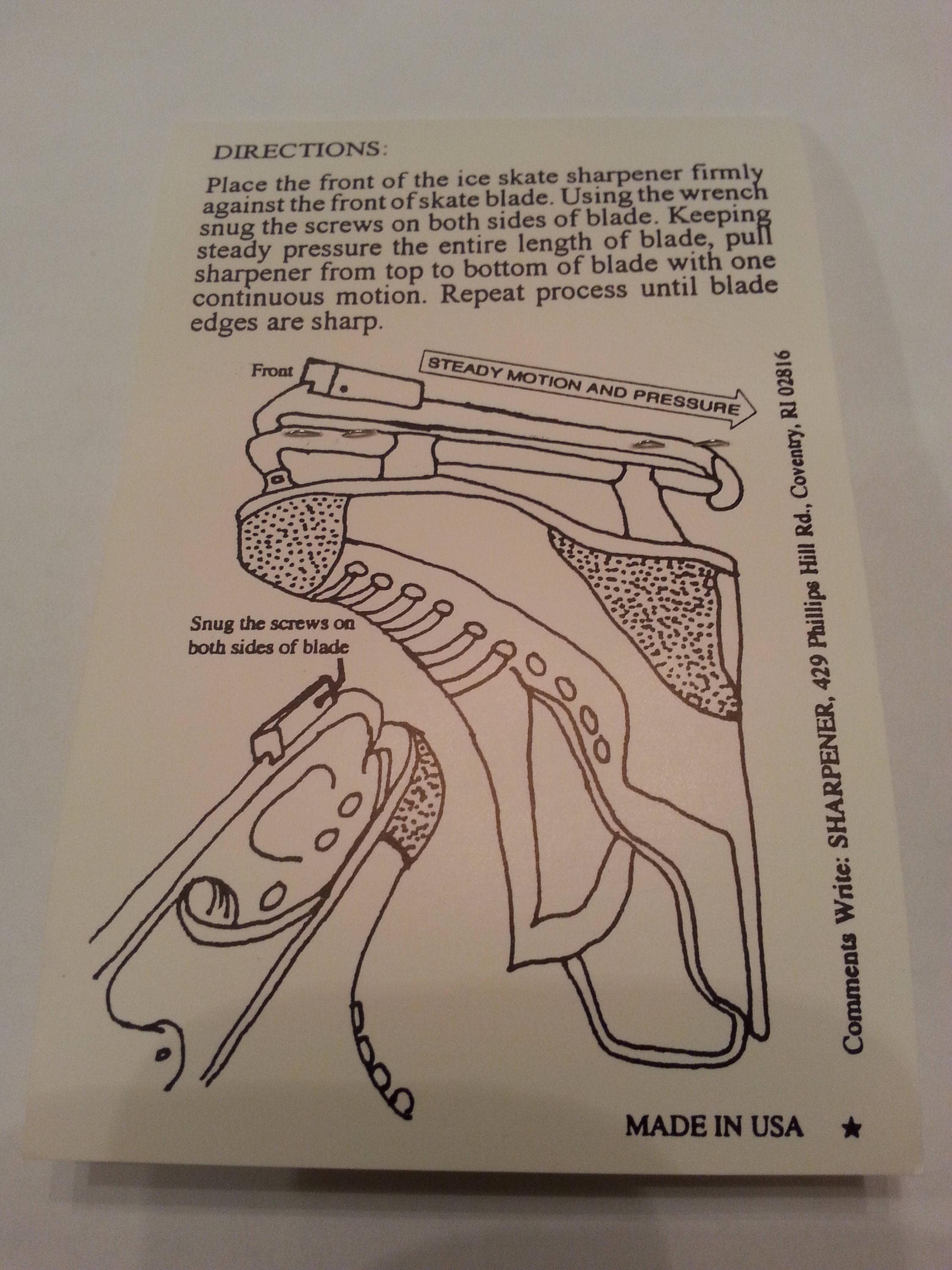 Ice Skate Sharpener for Figure Skates - Hand Held, Carbide Cutting Edge ...