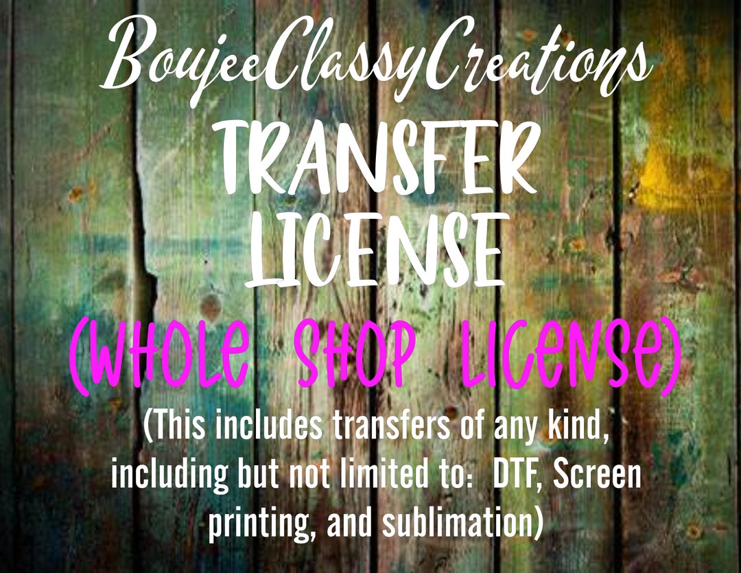 Whole Shop Transfer License - Etsy