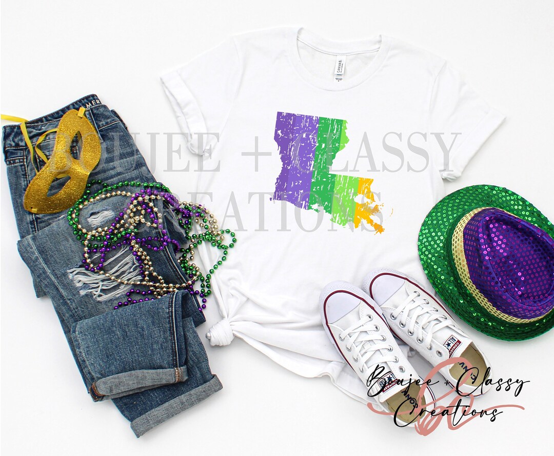 Mardi Gras Louisiana Distressed; PNG - DTF; Sublimation, Digital ...
