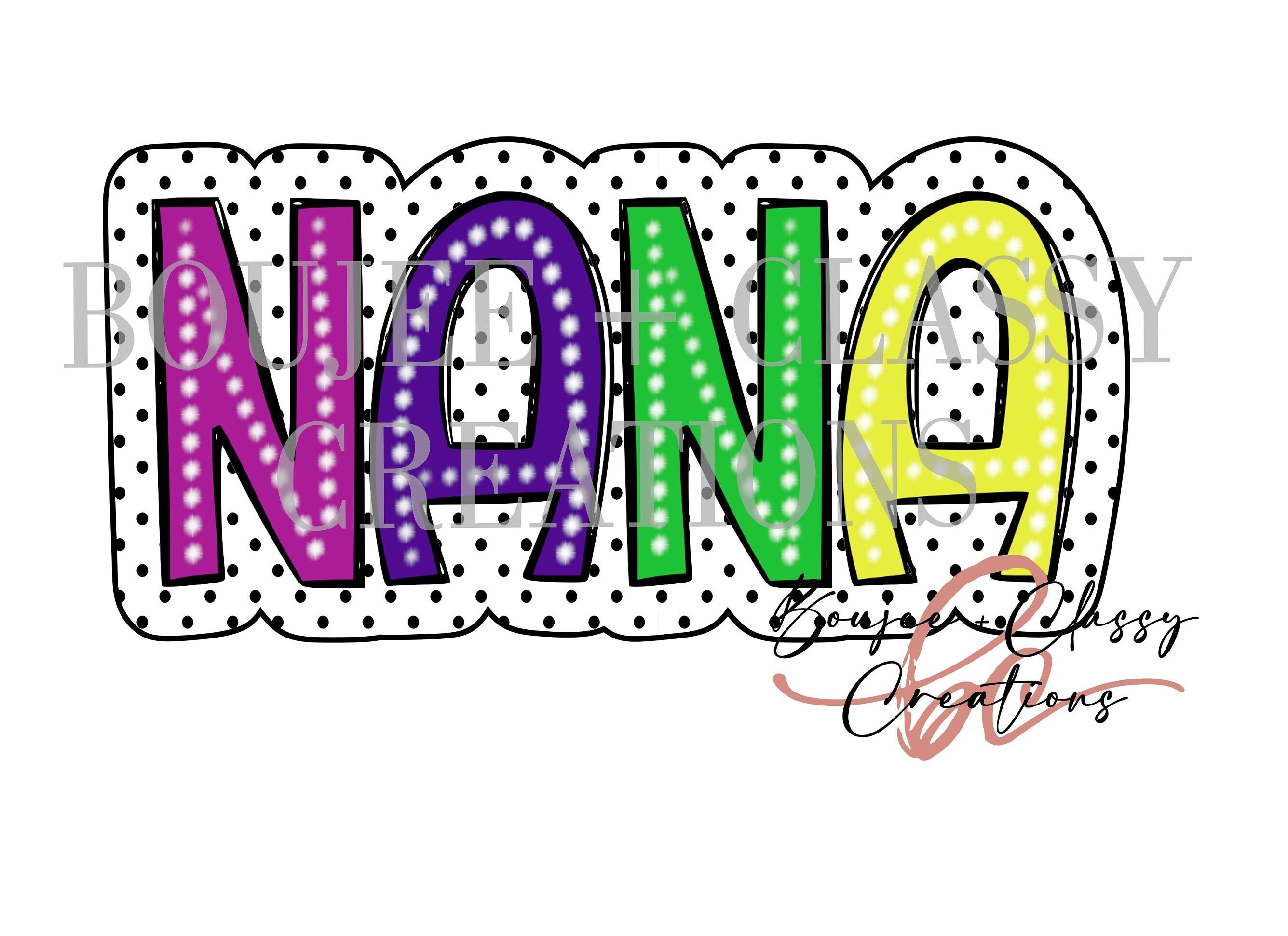Nana Doodle Dots Png File Sublimation Digital Download Etsy