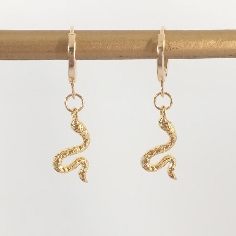 Gold Snake Earrings - Etsy