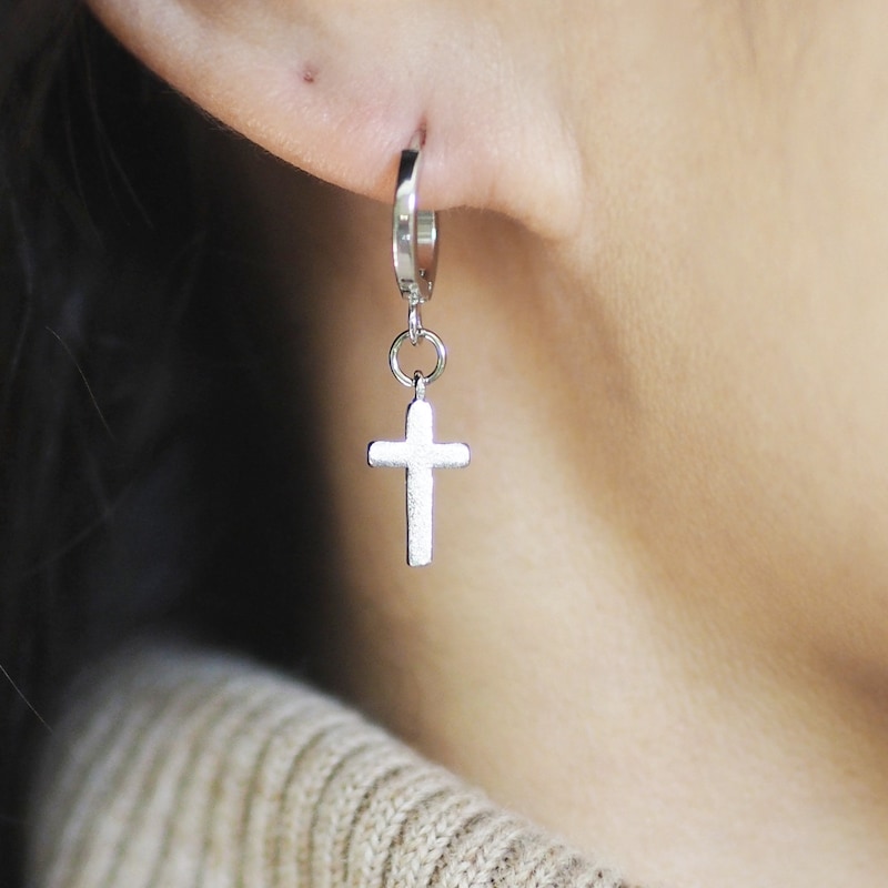 Silver Cross Earrings - Etsy