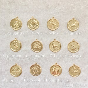 Zodiac Necklaces,zodiac Coin Charm Necklaces,zodiac Sign Necklaces ...