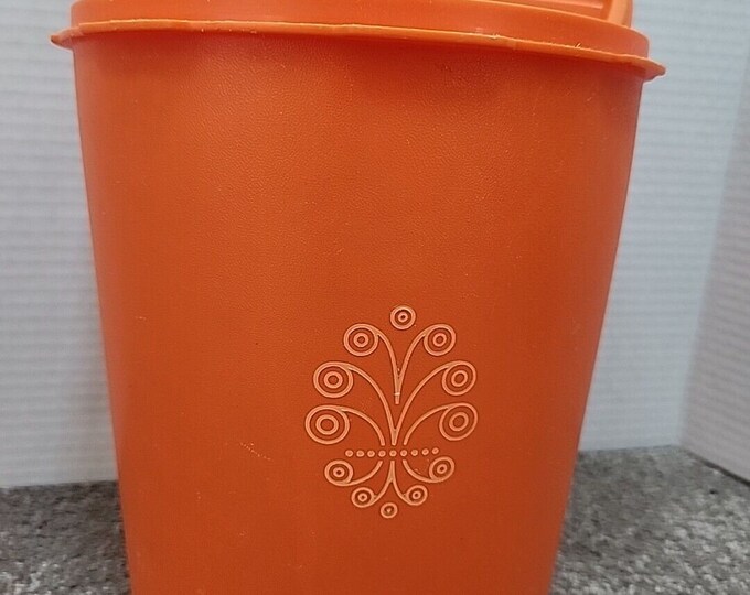 Tupperware Orange Round XL Container Starburst 805-7 With Servalier Lid ...