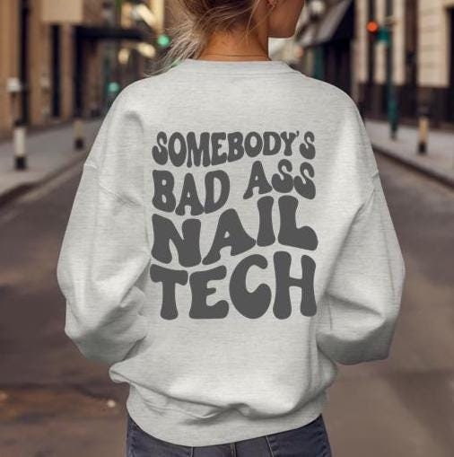 Bad Ass Nail Tech Bubble Letter Wave SVG,PNG - Etsy