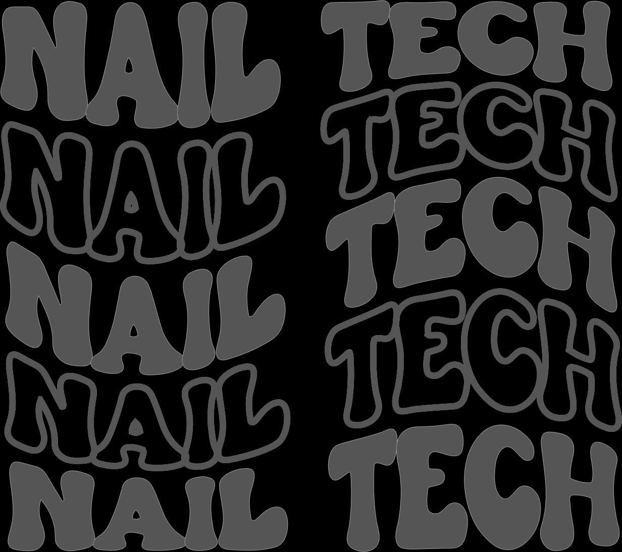Nail Tech Bubble Letter Wave SVG,PNG - Etsy