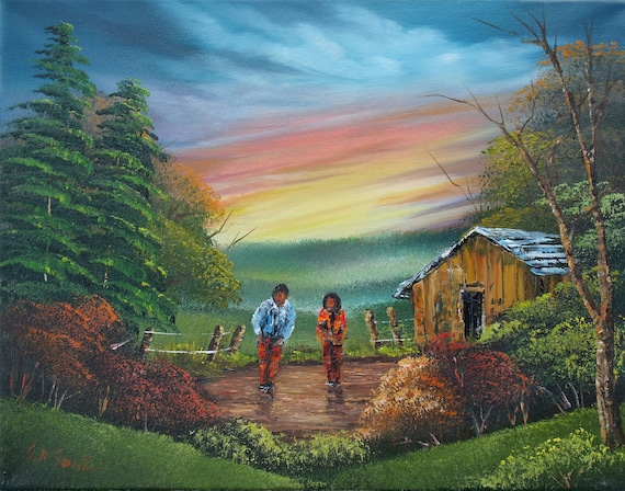 Morning Walk ORIGINAL OIL PAINTING on Stretched Canvas - Etsy