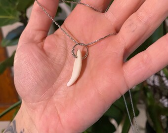 Dog Tooth Charm Necklace - Etsy