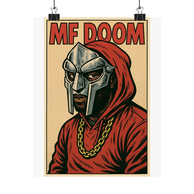 MF Doom Matte Vertical Poster, Hip-hop Art Print, Music Wall Decor ...