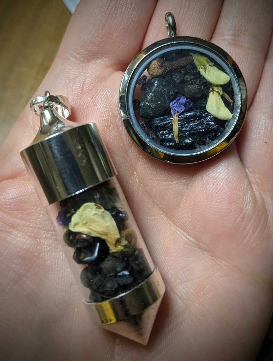 Protection Spell Jar Necklace - Crystal Protection Necklace - Crystal ...