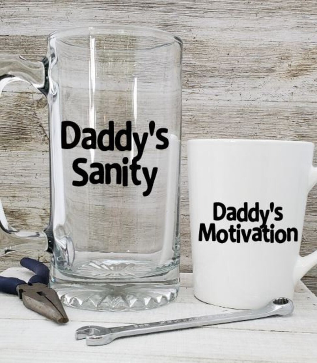 Daddy's Motivation and Daddy's Sanity Mug Set, Father's Day Gift Set ...