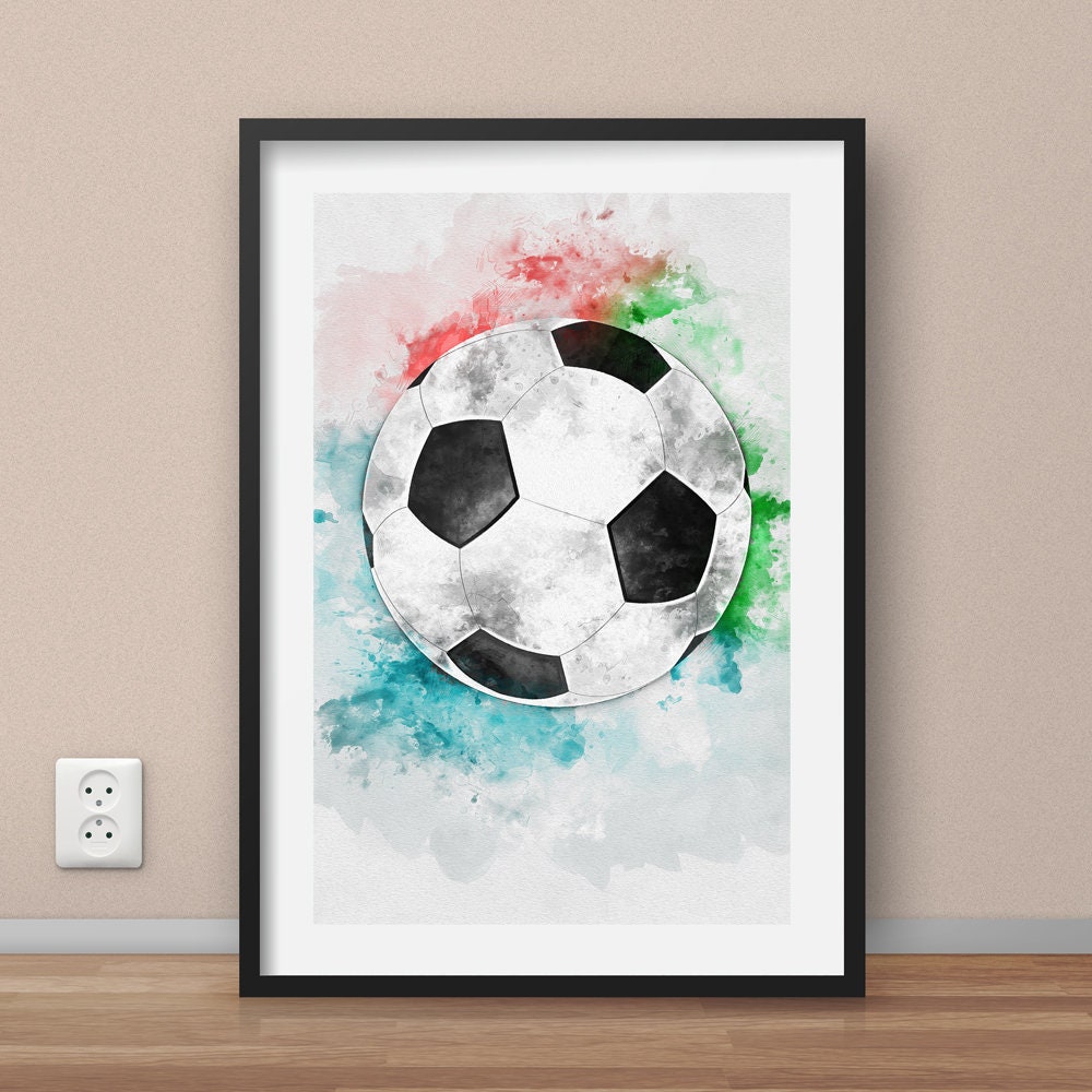 Soccer ball print Football wall art sport poster Gift idea for | Etsy