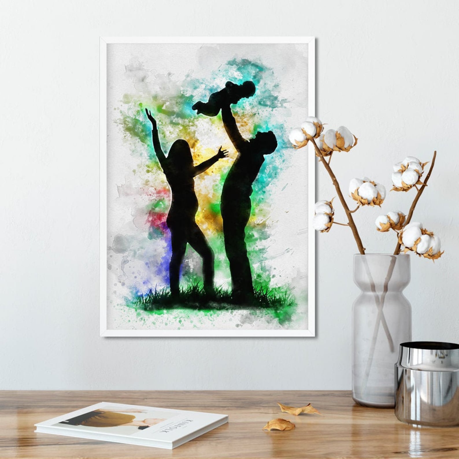 Happy Family Print Watercolor Wall Art Poster Lovely Room | Etsy