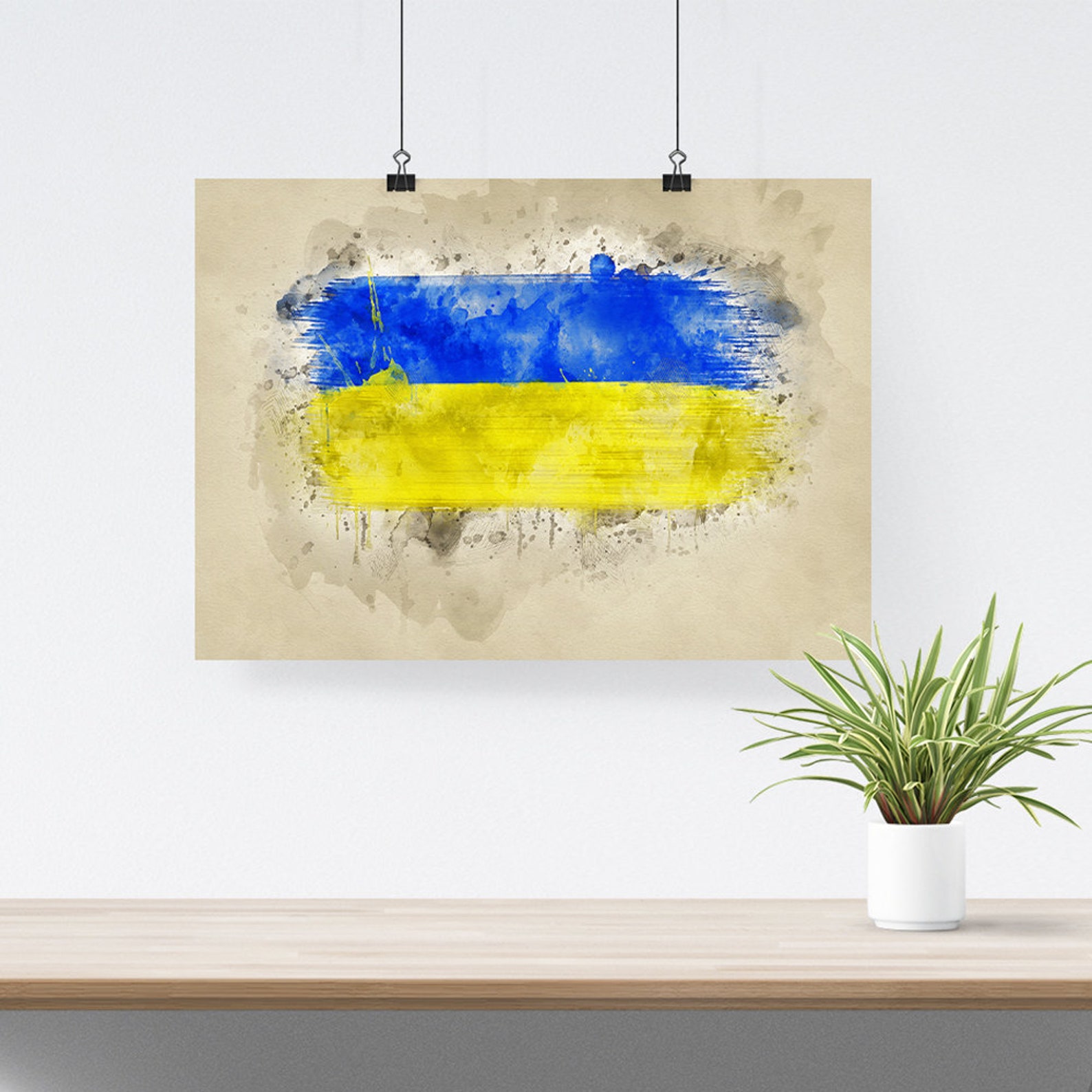 Flag of Ukraine Art Print Patriotic Gift Watercolor Wall Decor | Etsy