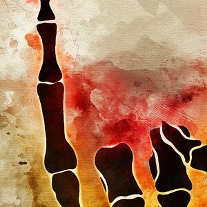 Rock and Heavy Metal Print Sign of the Horns Skeleton Hand Poster Rock ...