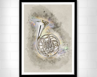 French Horn Poster - Etsy