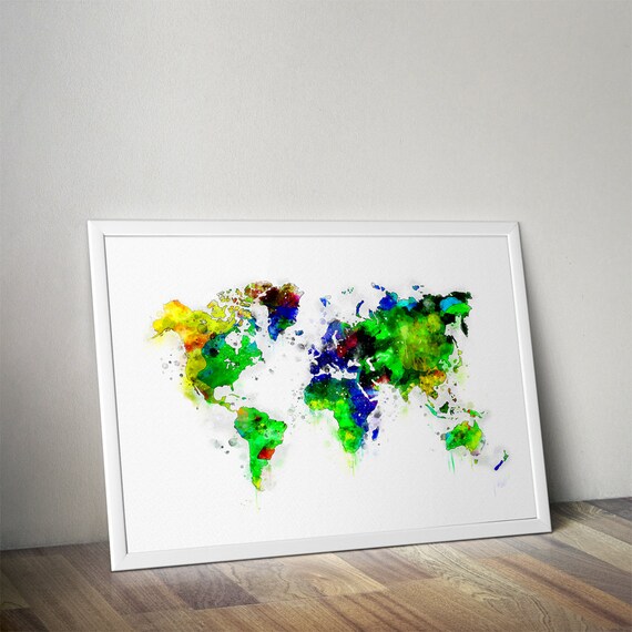 World Map Print Gift Idea for Birthday Present for Men and - Etsy