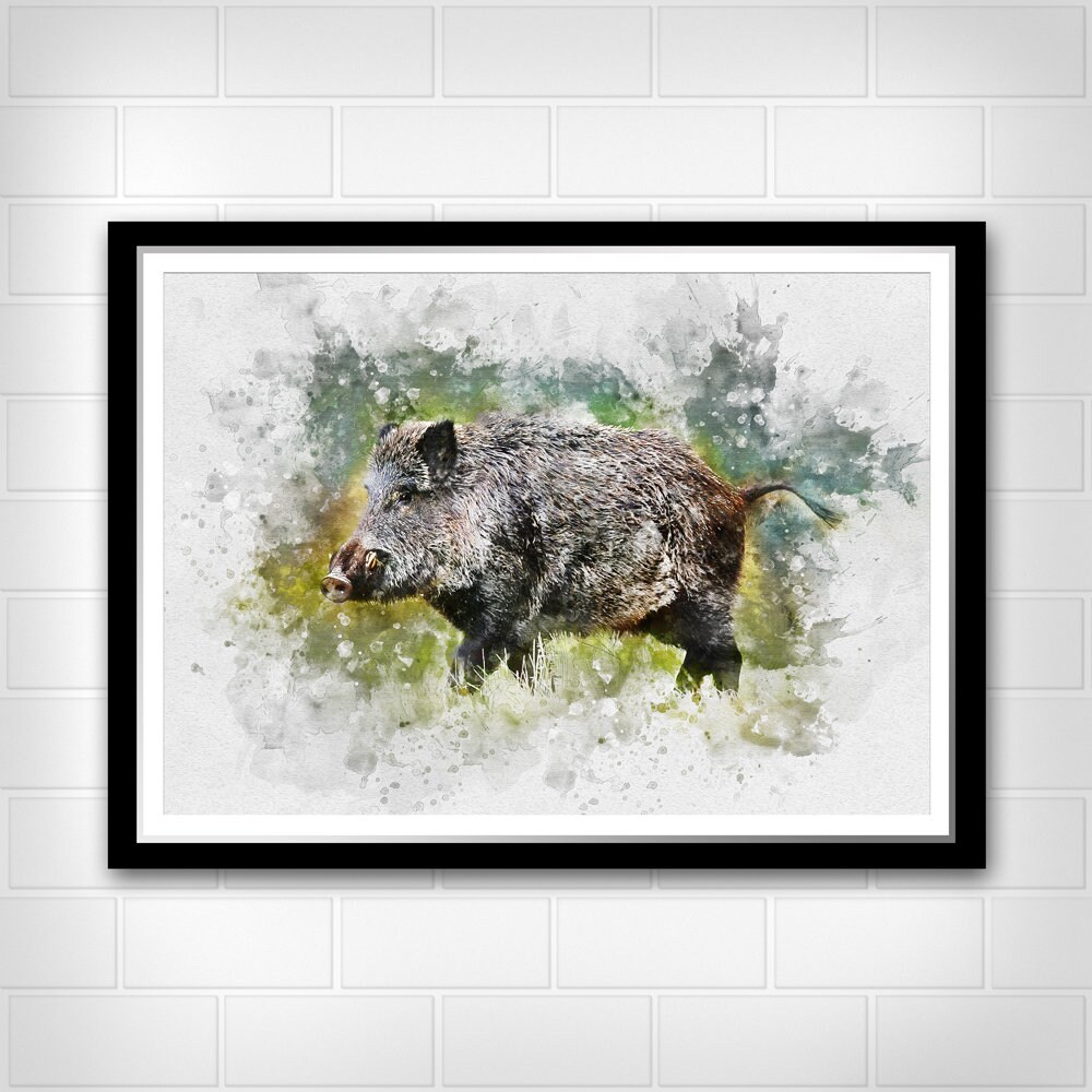 Wild Boar Print Boar Poster Watercolour Wall Art Decor Home - Etsy