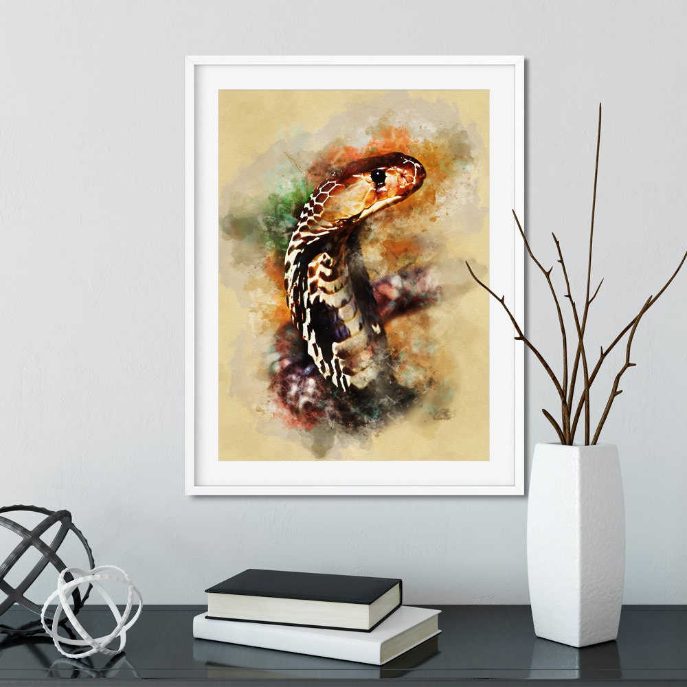 King Cobra Snake Print Gift Idea for Best Friend Snake Lover - Etsy