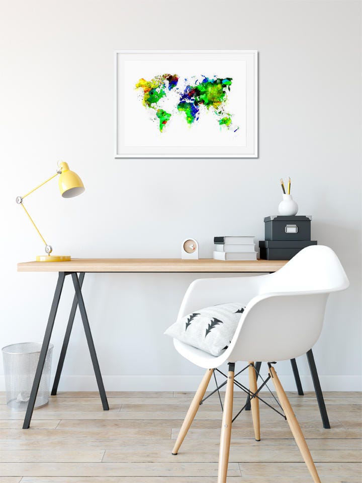 World map print gift Idea for Birthday present for men and | Etsy