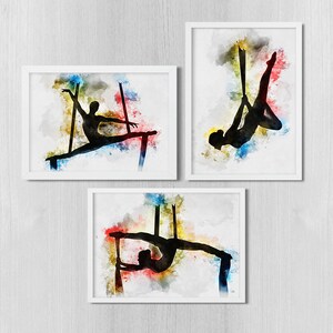 Acro Aerial Woman Dancer Print Room Decor Set of Three Prints ...