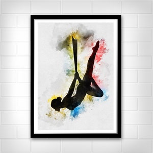 Acro Aerial Woman Dancer Print Room Decor Set of Three Prints ...