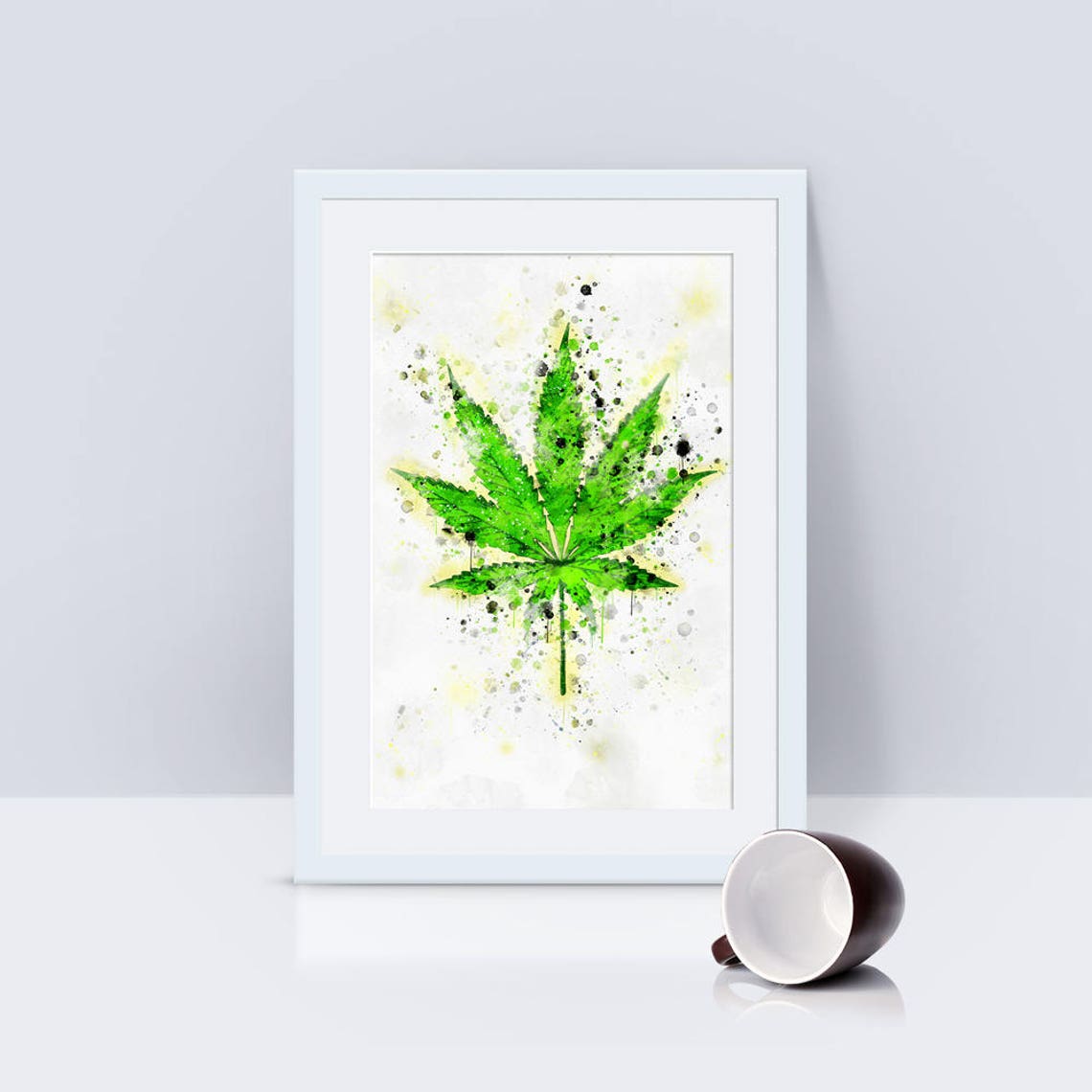 Marijuana Poster Watercolor Wall Art Decor Funny Gift Idea for - Etsy